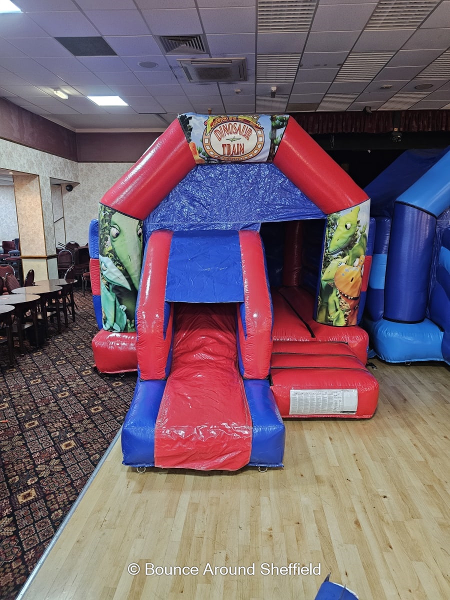 Dinosaur Train Red & Blue Front Slide & Bounce 12x16ft - Bouncy Castle ...