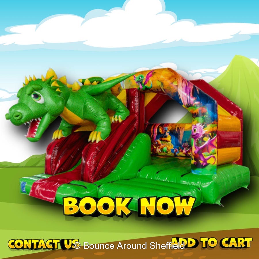 Dragon Bouncy Castle with Slide Hire Sheffield