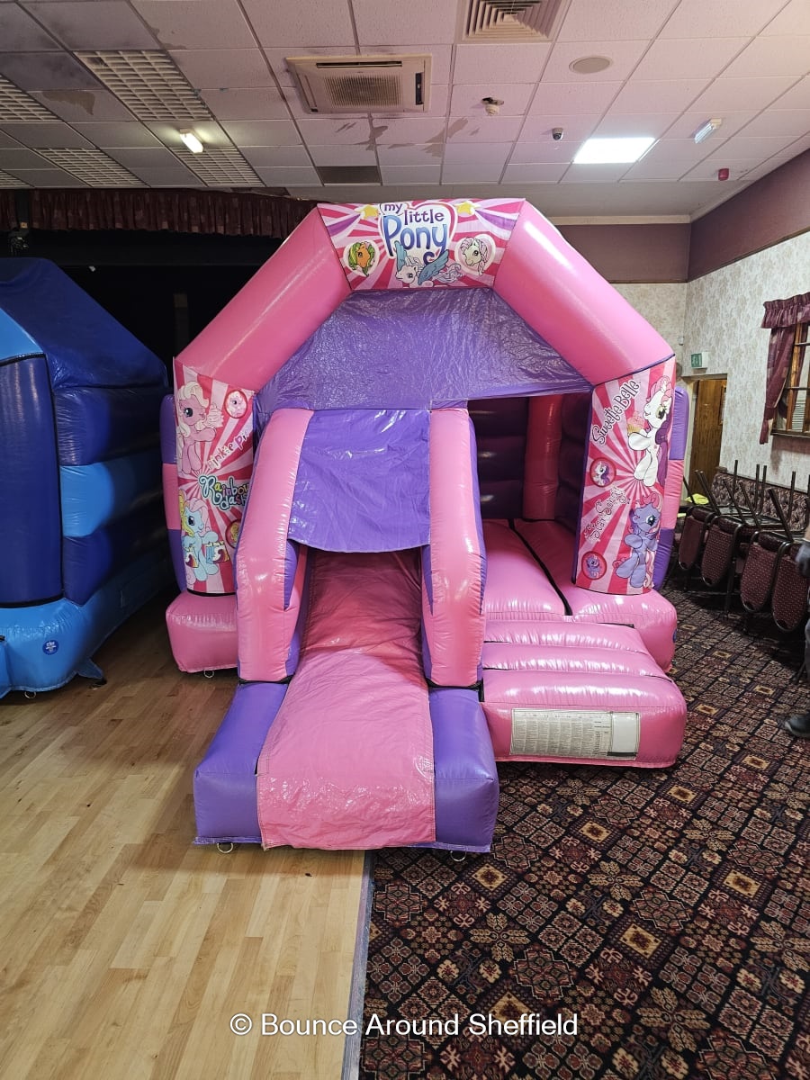 My Little Pony Pink Front Slide & Bounce 12x16ft - Bouncy Castle Hire ...